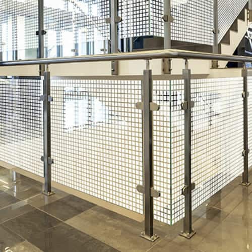 White Frosted Block Patterned Window Film | Evowrap